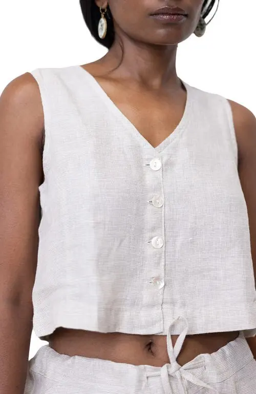 REISTOR Cropped Linen Vest Top