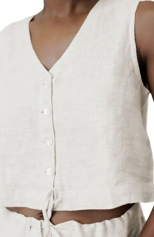 REISTOR Cropped Linen Vest Top