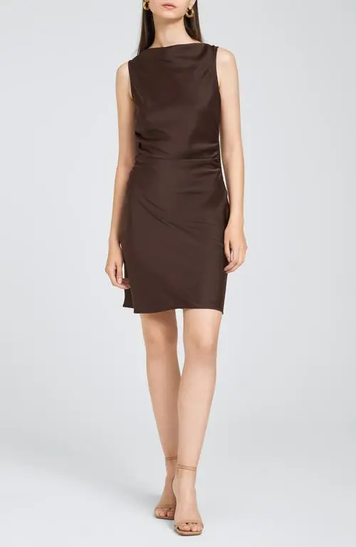 princess polly baby blue dress Wayf Amira Open Back Satin Minidress In Espresso - 50% Off