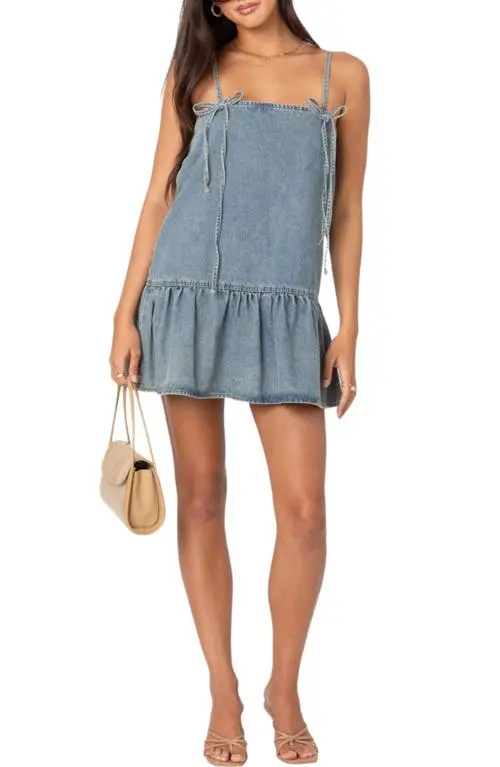 EDIKTED Dylan Denim Shift Minidress