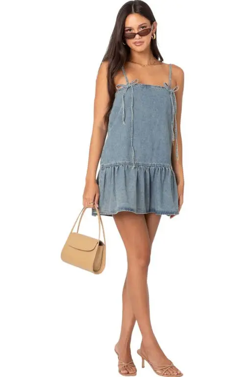 EDIKTED Dylan Denim Shift Minidress