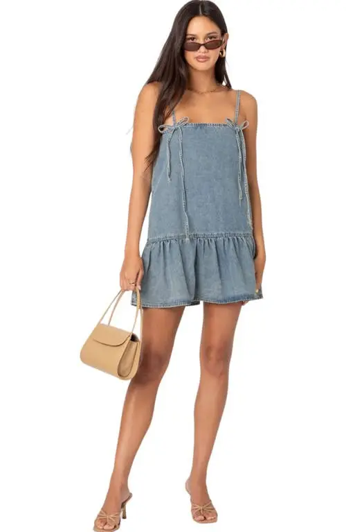 EDIKTED Dylan Denim Shift Minidress