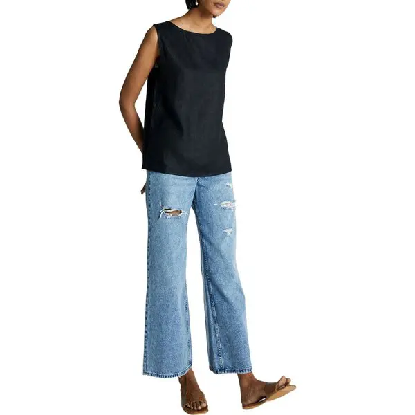 REISTOR Paneled Boat Neck Top