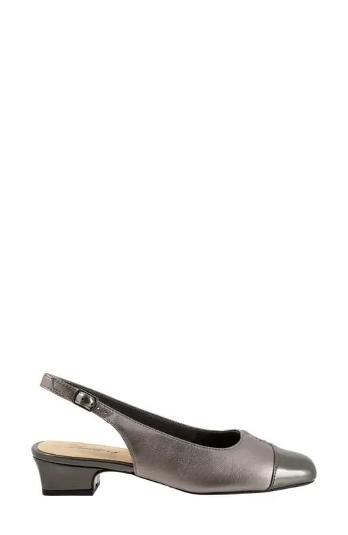 Trotters Dea Cap Toe Slingback Pump - Pewter