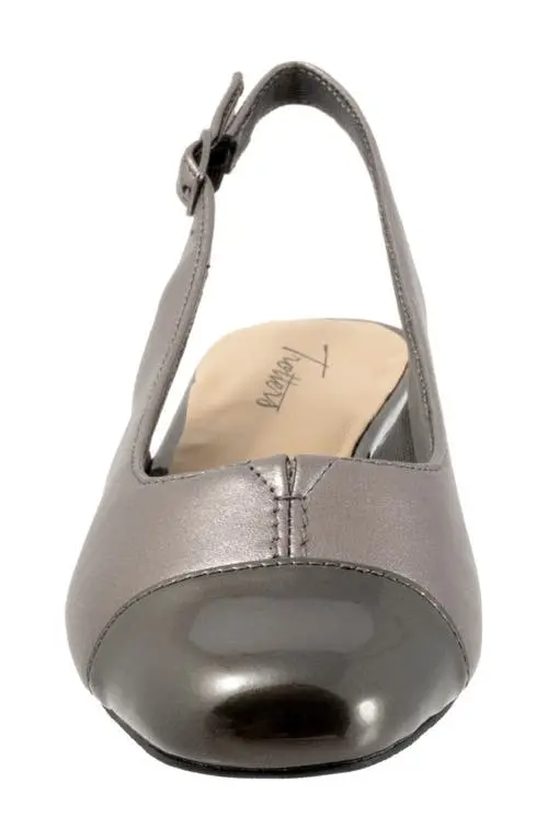 Trotters Dea Cap Toe Slingback Pump - Pewter