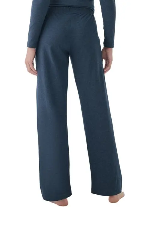 PACT Luxe Essential Wide Leg Pant - French Navy Heather