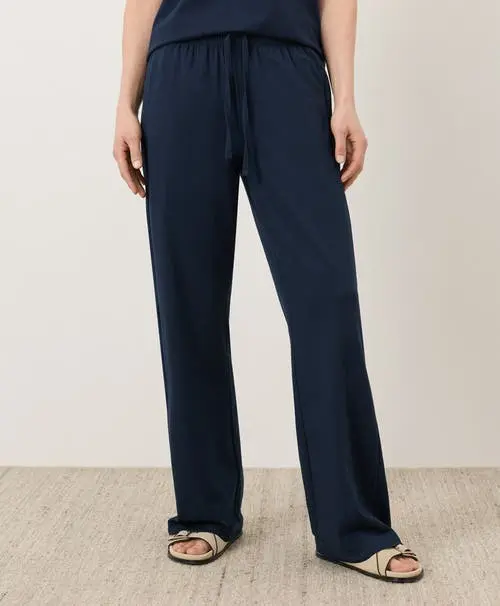 PACT Luxe Essential Wide Leg Pant - Navy Blue