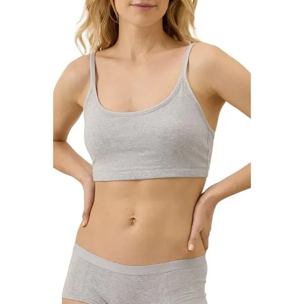 PACT Everyday Strappy Scoop Bralette - Light Heather Grey