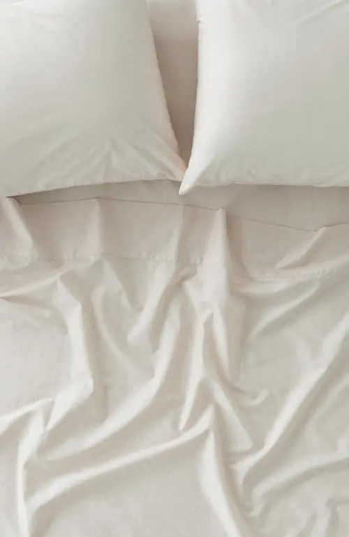 PACT Organic Cotton Organic Room Service Sateen Flat Sheet - Bone