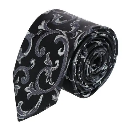 Trafalgar Christian Brocade Silk Necktie - Silver