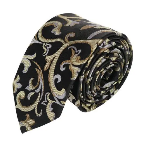 Trafalgar Christian Brocade Silk Necktie - Yellow