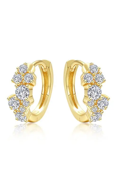 Lafonn Cluster Simulated Diamond Huggie Earrings - Gold/white