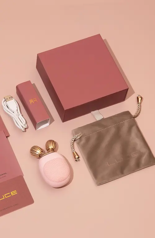 LUCE Dual-sided Cleansing Face Brush - Pink