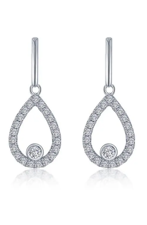 Lafonn Simulated Diamond Pear Drop Earrings - Silver