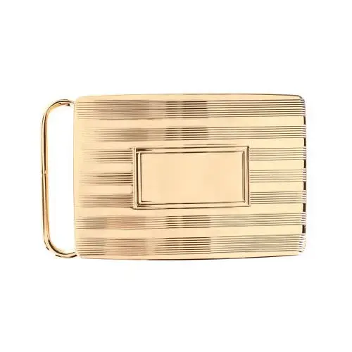Trafalgar 30mm Sterling Engine Turned Compression Belt Buckle - Gold