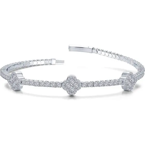 Lafonn Simulated Diamond Clover Tennis Bracelet - Silver
