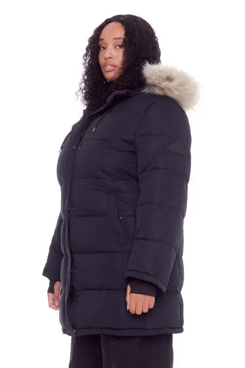 ALPINE NORTH Aulavik Vegan Down Mid-length Hooded Parka Coat