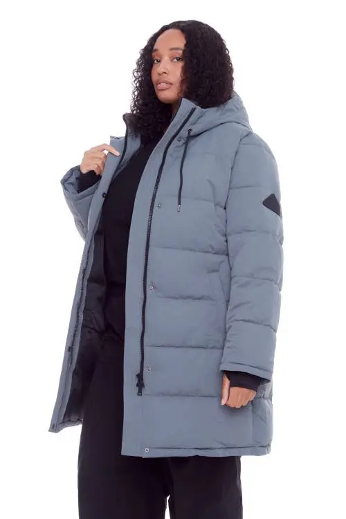 ALPINE NORTH Aulavik Vegan Down Mid-length Hooded Parka Coat