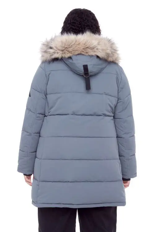 ALPINE NORTH Aulavik Vegan Down Mid-length Hooded Parka Coat