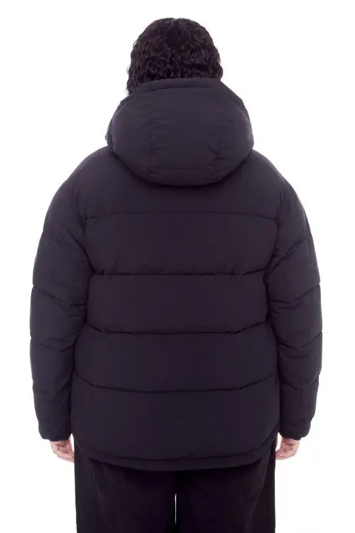 ALPINE NORTH Vegan Down Short Quilted Puffer Jacket - Black