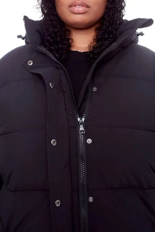 ALPINE NORTH Vegan Down Short Quilted Puffer Jacket - Black