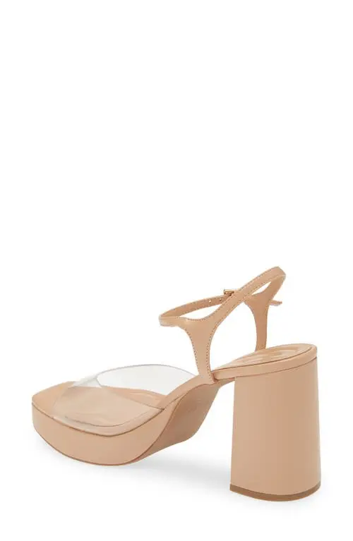 OPEN EDIT Whitney Block Heel Sandal - Beige Clear