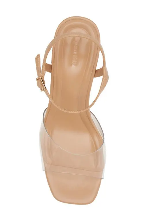 OPEN EDIT Whitney Block Heel Sandal - Beige Clear