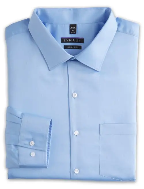 SYNRGY BY DXL Big & Tall Sateen Dress Shirt - Blue Frost