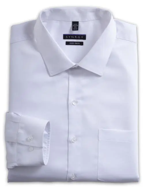 SYNRGY BY DXL Big & Tall Sateen Dress Shirt - White