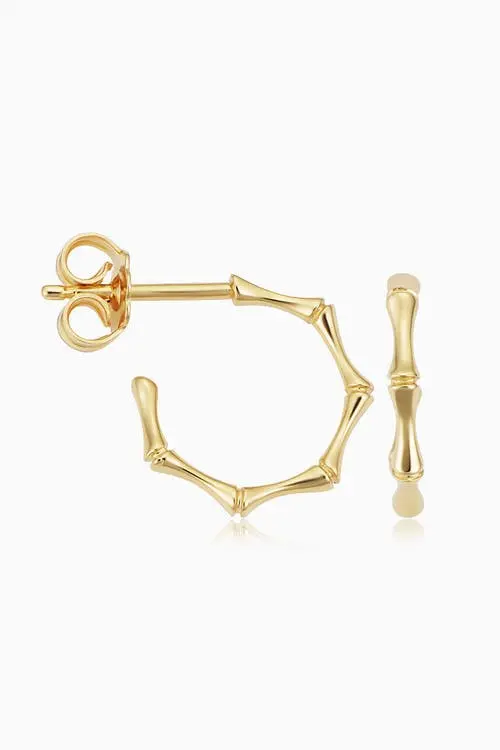 ORADINA 14k Amalfi Mini Hoop Earrings - Yellow Gold