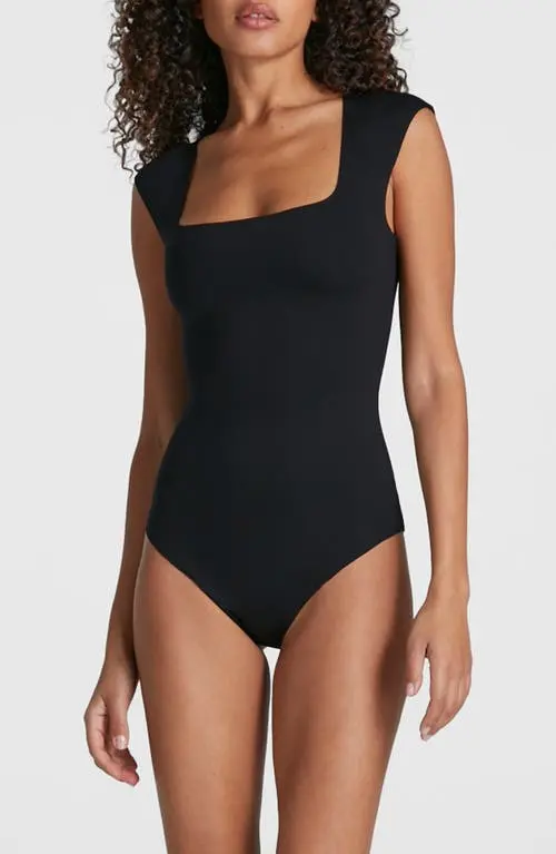 Commando Neoprene Cap Sleeve Bodysuit - Black