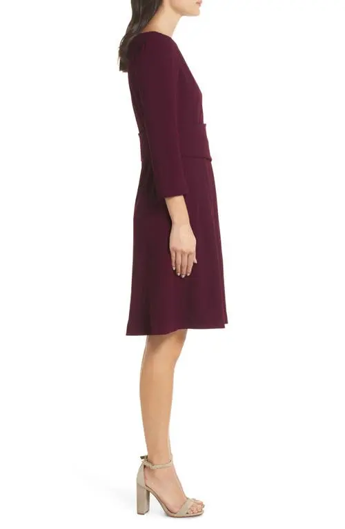burgundy formal dress long sleeve Chic Plus Size Prom Dresses V-neck Satin Burgundy Long Sleeve Prom Dre –  Anna PromDress main image 1