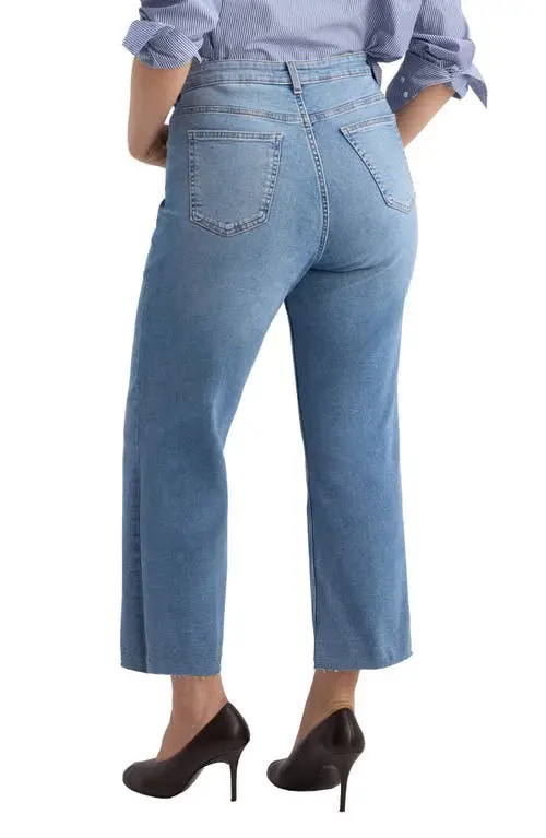 Mango Sienna Raw Hem Crop Flare Jeans - Blue