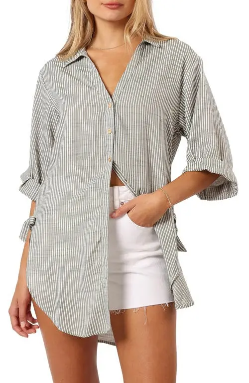 PETAL & PUP Wren Oversized Striped Button-up Shirt