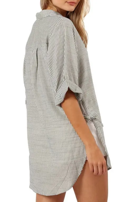 PETAL & PUP Wren Oversized Striped Button-up Shirt