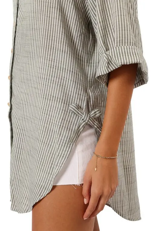 PETAL & PUP Wren Oversized Striped Button-up Shirt