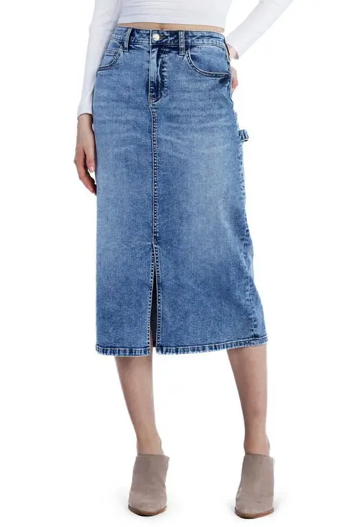 WASH LAB DENIM Utility Denim Skirt - Washed Blue