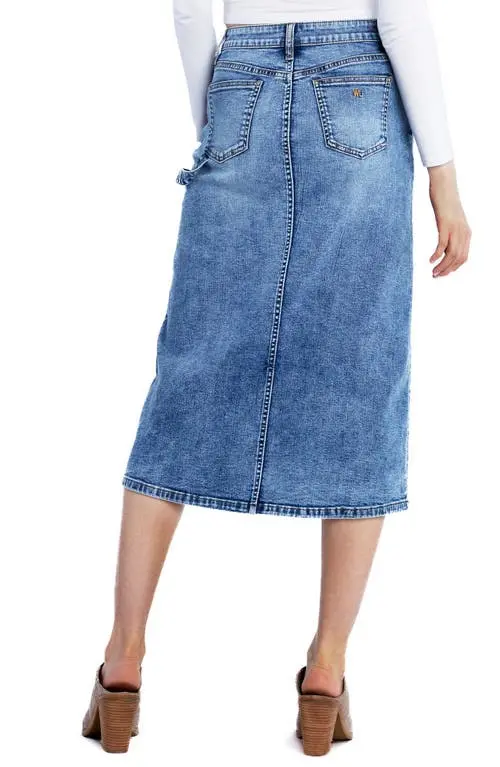 WASH LAB DENIM Utility Denim Skirt - Washed Blue