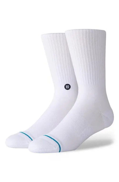 Stance Icon Quarter Crew Socks - Whiteblack