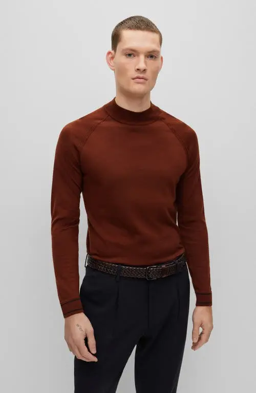 BOSS Woven Leather Belt - Dark Brown