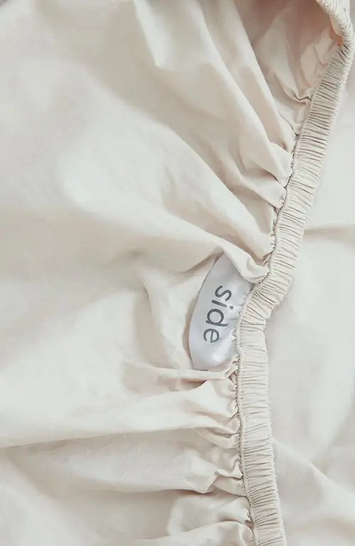 PACT Organic Cotton Organic Cool-air Percale Fitted Sheet - Bone
