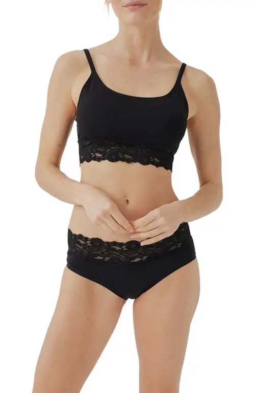 PACT Lace Smooth Cup Bralette - Black