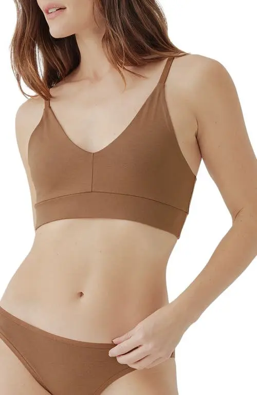 PACT Organic Cotton Everyday Classic T-shirt Bra - Brown Sugar