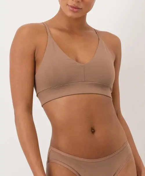 PACT Organic Cotton Everyday Classic T-shirt Bra - Driftwood Brown