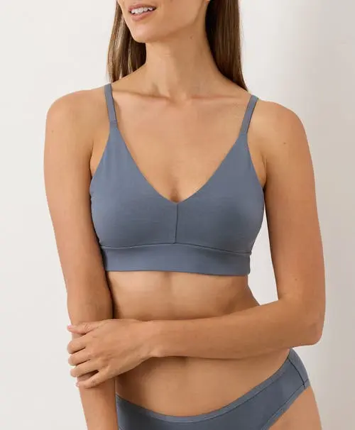 PACT Everyday Classic T-shirt Bra Made With Organic Cotton - Light Steel Blue