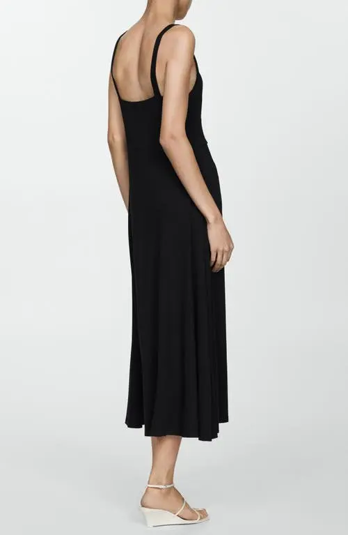 Mango A-Line Midi Dress In Black - 60% Off | Editorialist