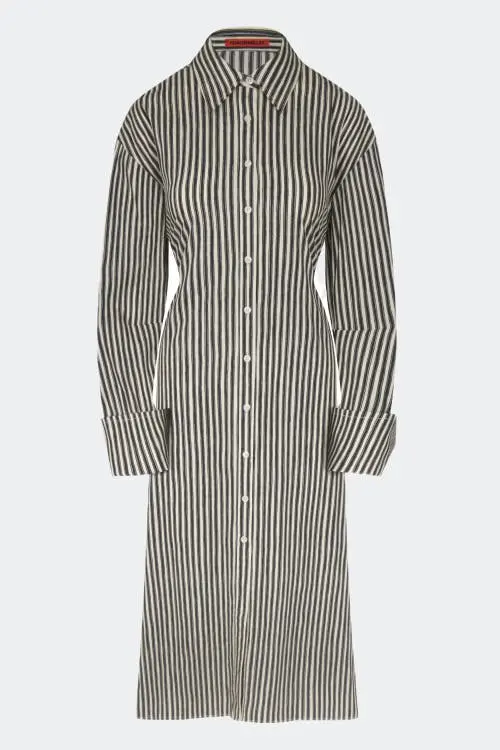 SIMONMILLER Loch Dress - Black/rice Flour Stripe