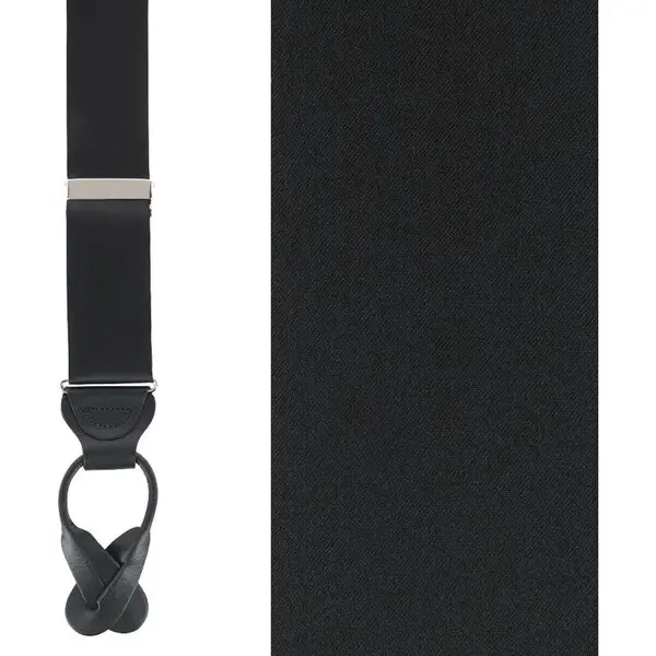 Trafalgar Dutton Button End Suspenders - Black