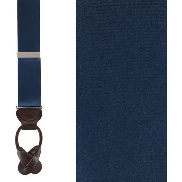 Trafalgar Dutton Button End Suspenders - Navy
