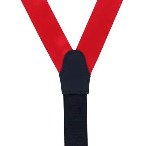 Trafalgar Dutton Button End Suspenders - Red